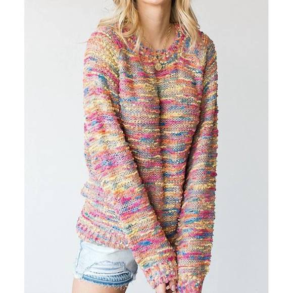 First Love | Sweaters | New First Love Light Crewneck Sweater In Multi ...